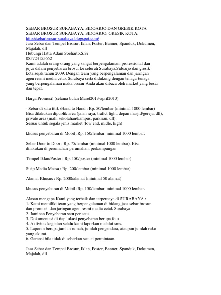 Sebar Brosur Surabaya | PDF