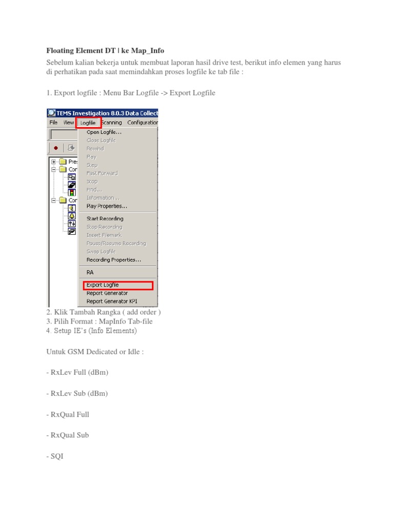 Guide to Export Logfiles for MapInfo | PDF | Computers