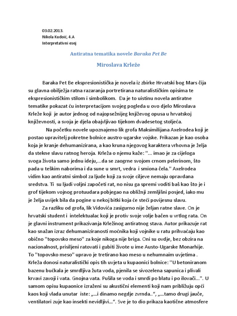 Baraka Pet Be - Esej | PDF