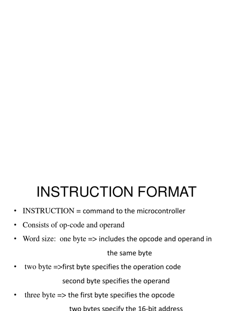 Instruction Format 8051 | Download Free PDF | Instruction Set | Computer Engineering