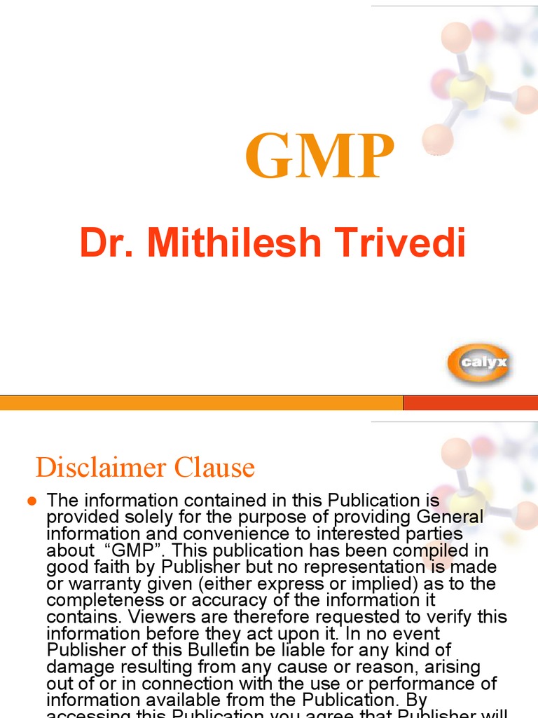 GMP by Dr. Mithilesh Trivedi PDF | PDF | Quality | Industries