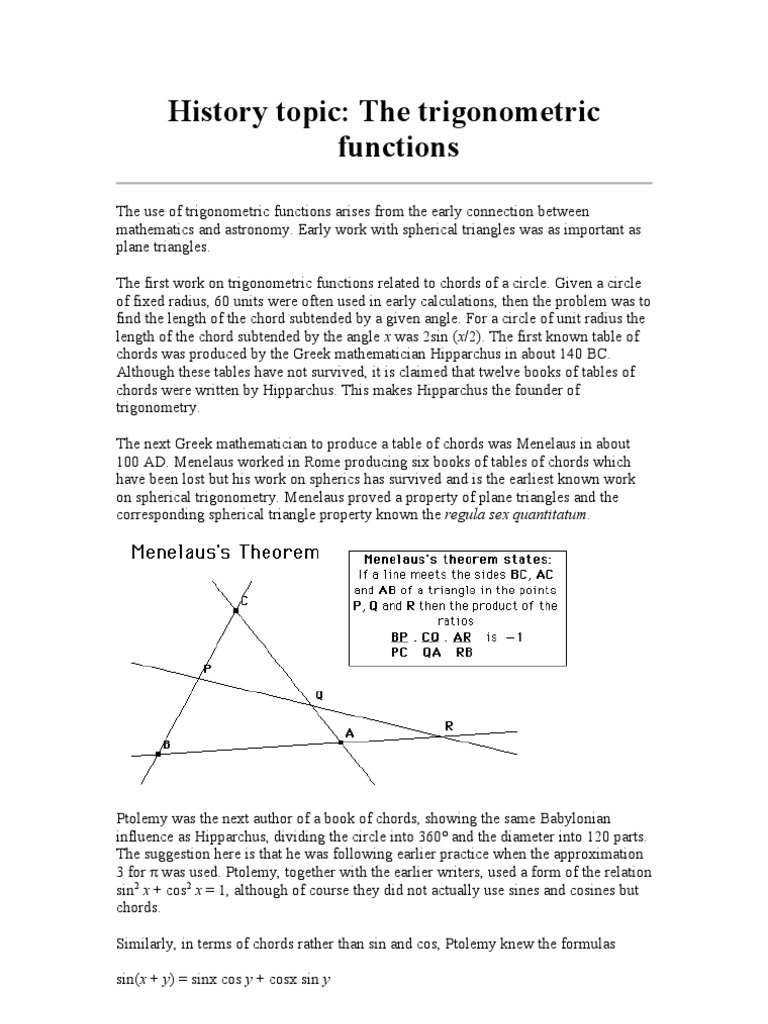 History of Trigonometry | PDF