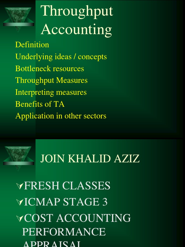 Throughput | PDF | Profit (Accounting) | Inventory