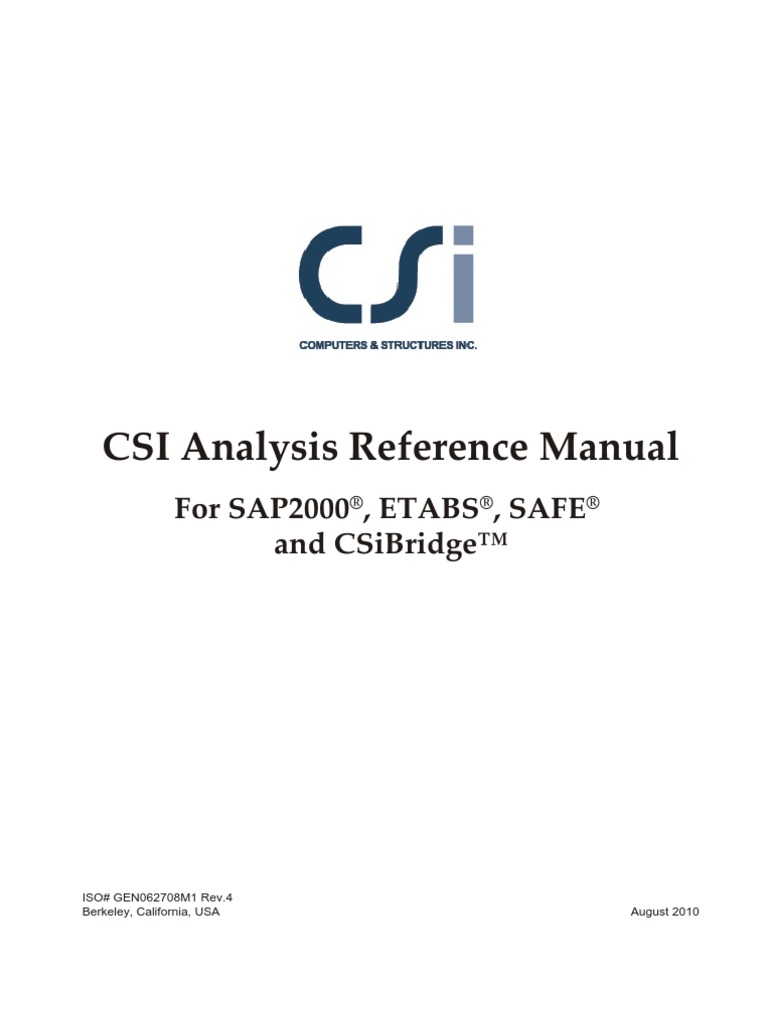 Manual Sap2000 Etabs Safe Csbridge | PDF | Cartesian Coordinate System ...