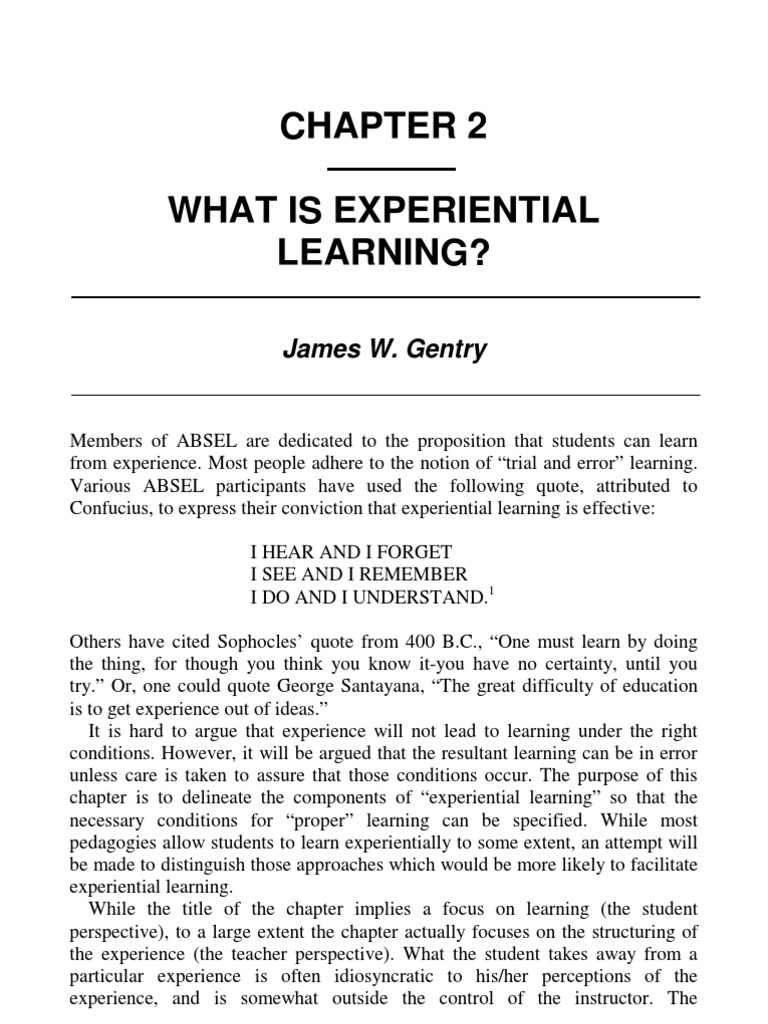 What Is Experiential Learning Pdf Experiential Education