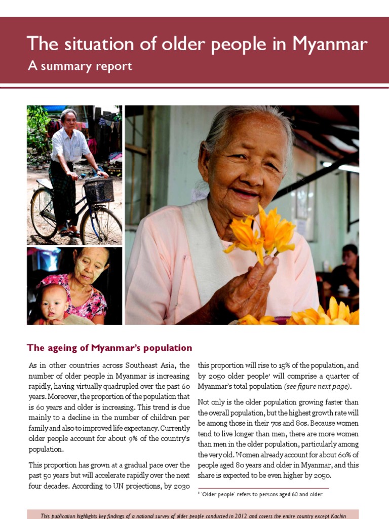 The Situation of Older People in Myanmar: A Summary Report | PDF ...