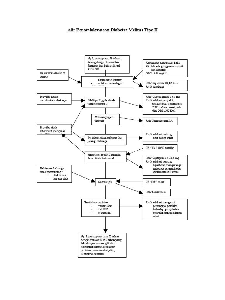 Alir Penatalaksanaan Diabetes Melitus Tipe II | PDF