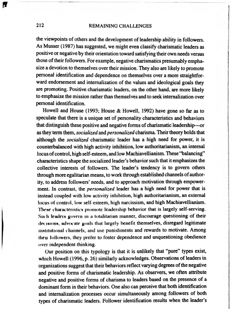 Positive vs. Negative Charismatic Leadership | PDF | Charisma | Leadership