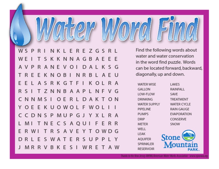 Water Conservation Word Find Puzzle | PDF | Language Arts & Discipline