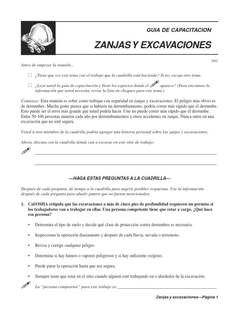 Seguridad en Zanjas y Excavaciones | PDF | Naturaleza