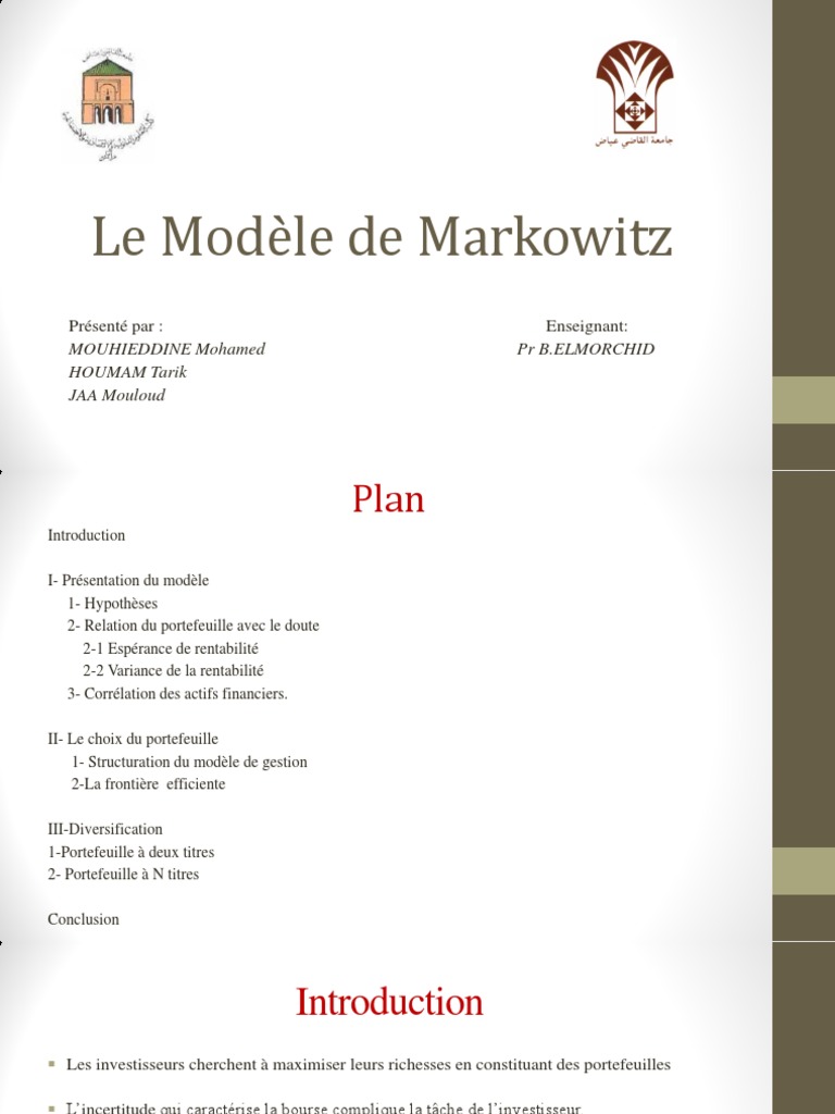 Le Modèle de Markowitz | PDF | Théorie des probabilités | Économie