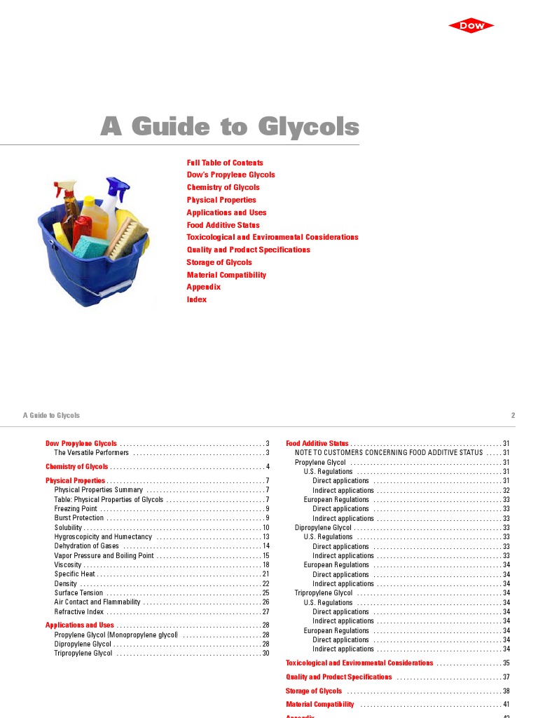 A Guide To Glycols - Dow | PDF | Density | Solution