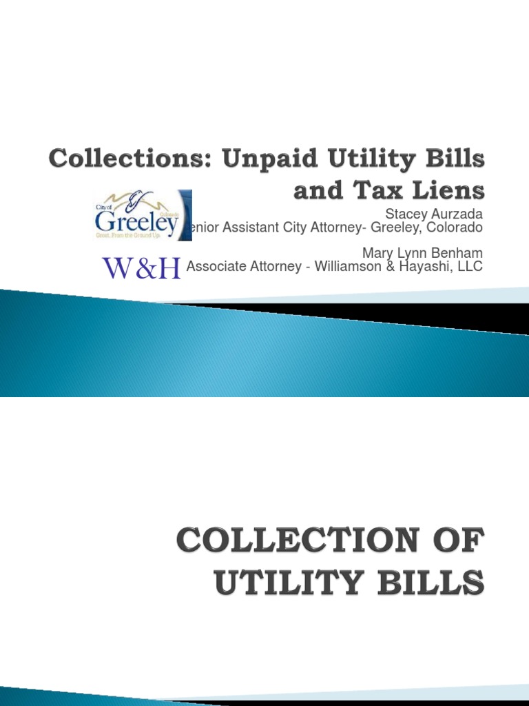 Collections: Unpaid Utility Bills and Tax Liens | PDF | Lien | Taxes