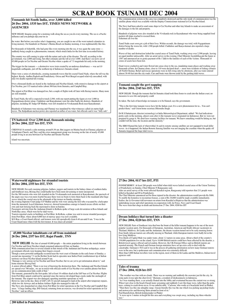 Tsunmi Scrap Book | PDF | Tsunami | Disaster And Accident