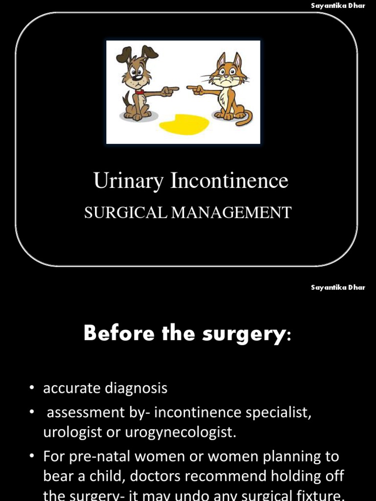 Surgical Management of Urinary Incontinence | PDF | Urinary ...