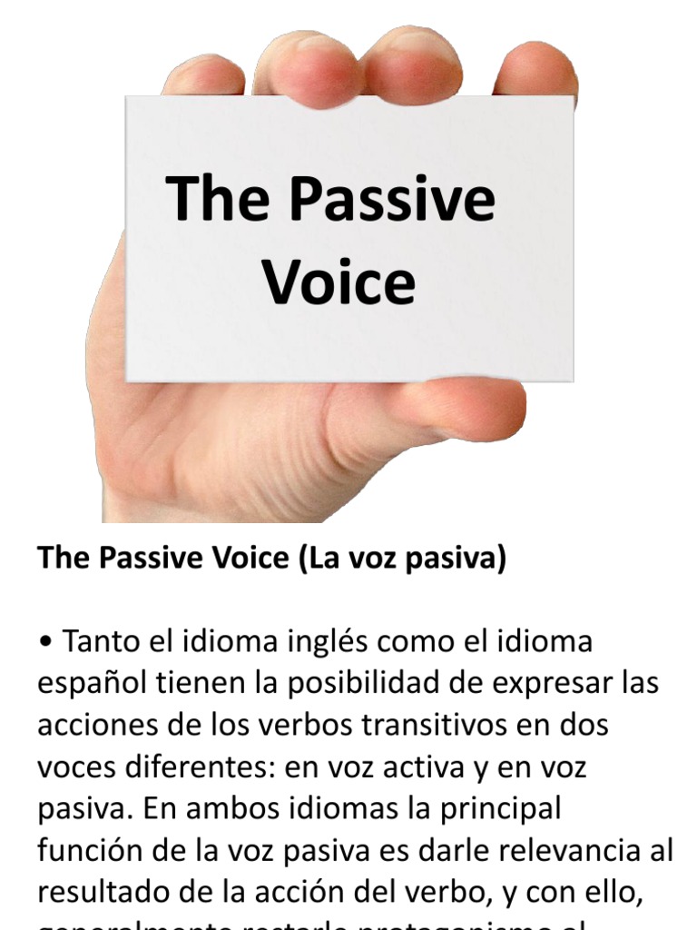 Passive Voice PDF | PDF | Verbo | Gramática