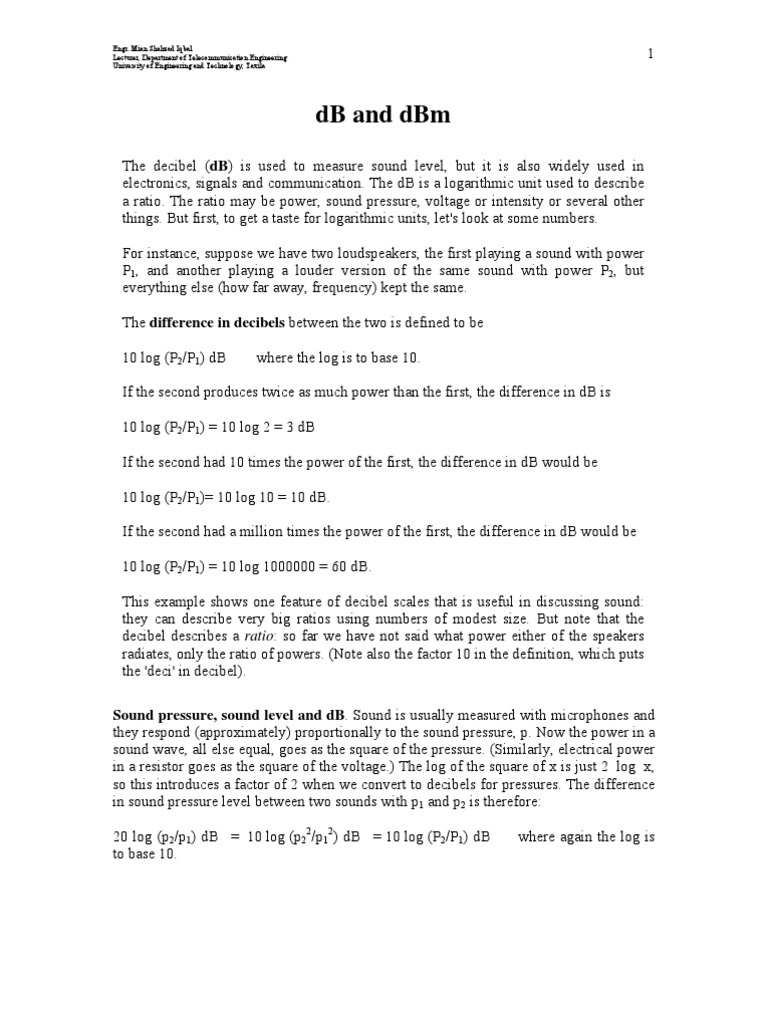 An Introduction to Decibels, dBm, Gain, and their Applications in ...