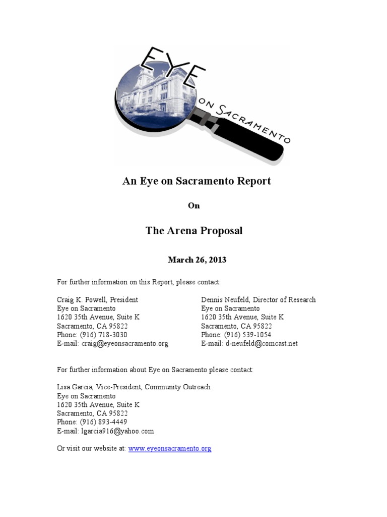 EOS Report On The Arena Proposal | PDF | Bonds (Finance) | Interest