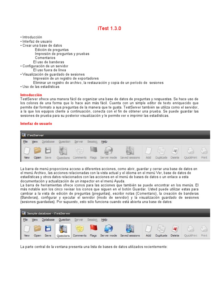 Manual de Itest | PDF | Point and Click | Servidor (Computación)