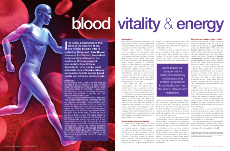 Blood Vitality And Energy Pdf Blood Cell Blood