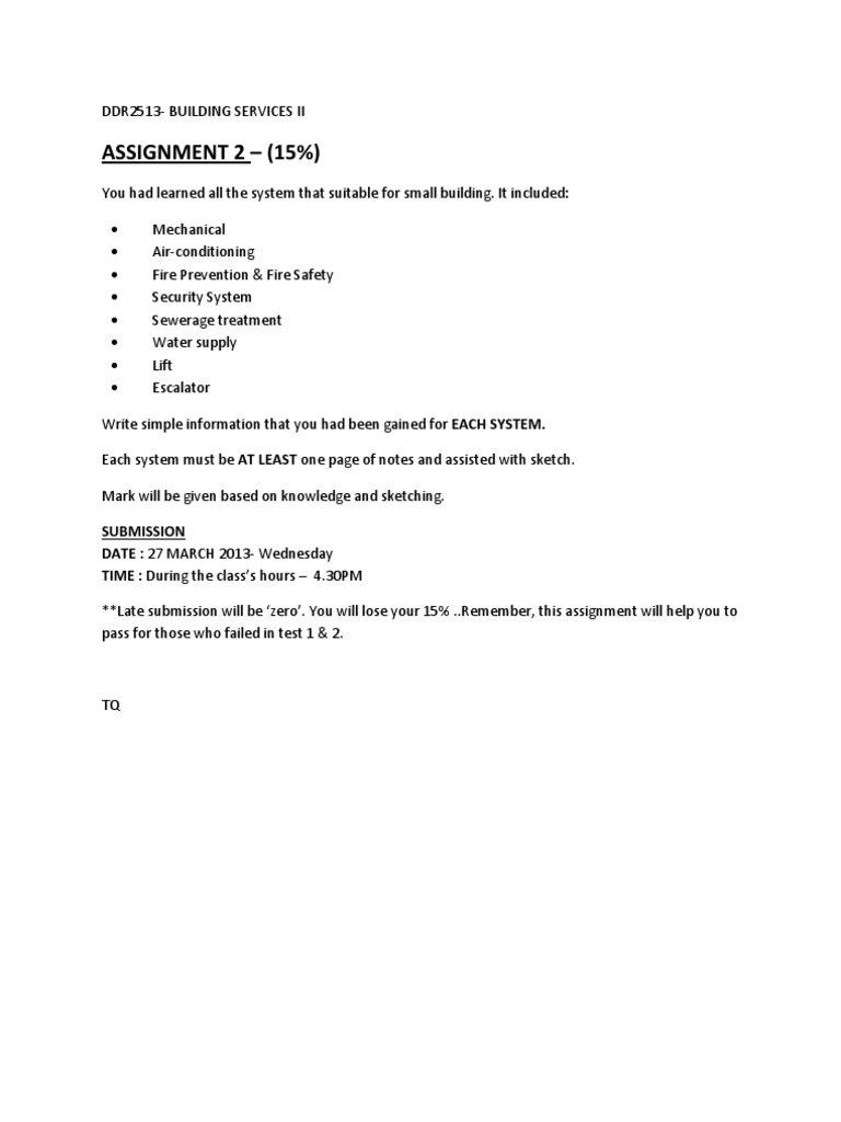 Building Services II Assignment Guide | PDF | Teaching Methods ...