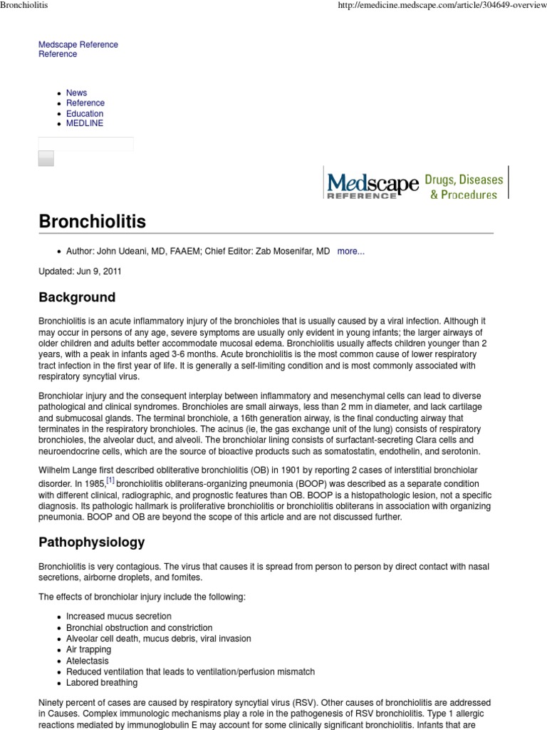 Bronchiolitis | PDF | Respiratory Tract | Medical Specialties