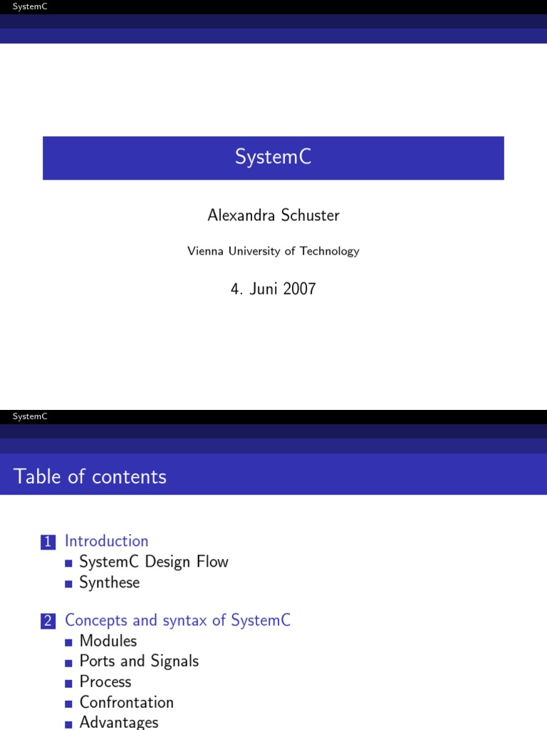 SystemC Schuster | PDF | Data Type | Process (Computing)