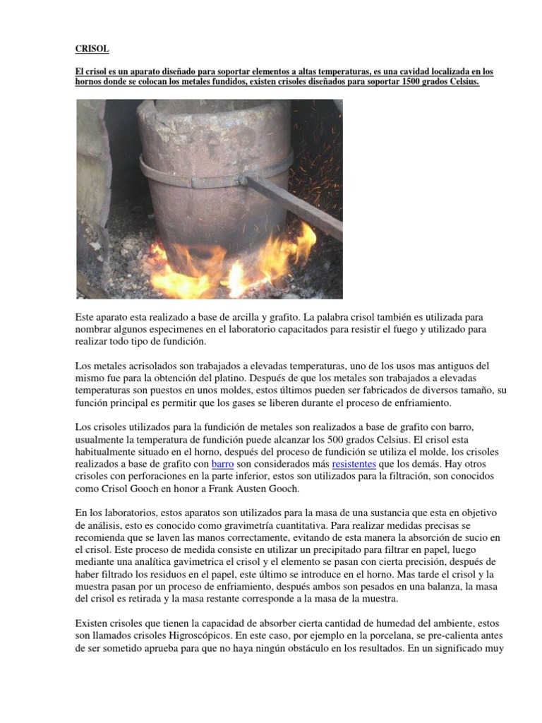 CRISOL | PDF | Química | El hombre hace Materiales