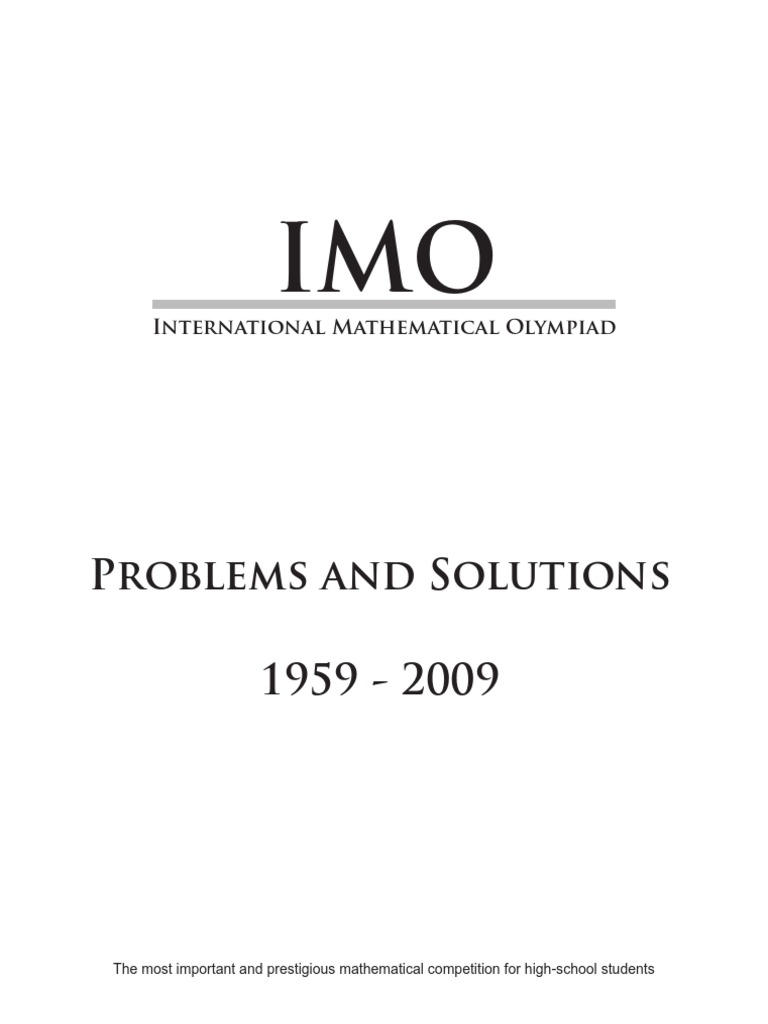 Imo Problem Solution 1959 2009 | PDF | Triangle | Circle