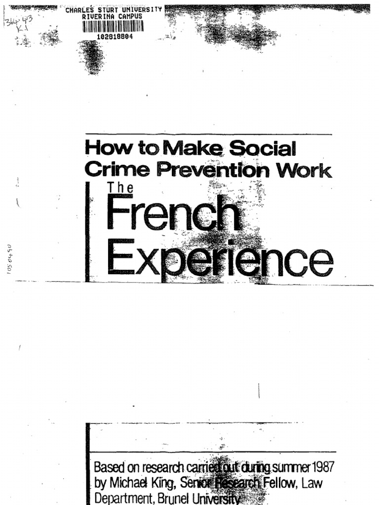 King - How To Make Social Crime Prevention Work 1987 | PDF | Prison ...
