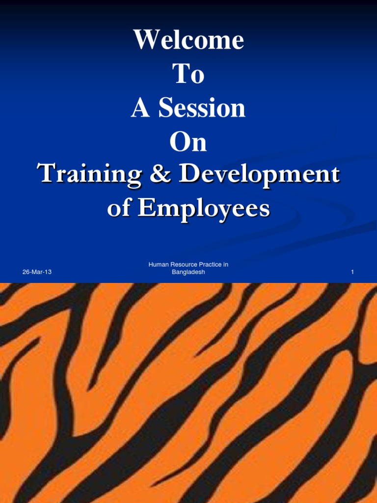 Welcome To A Session On Training & Development of Employees: 26-Mar-13 ...