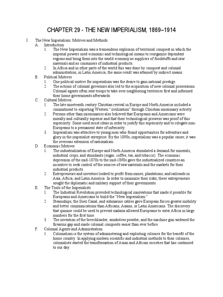 CHAPTER 29-New Imperialism | PDF | Imperialism | Africa