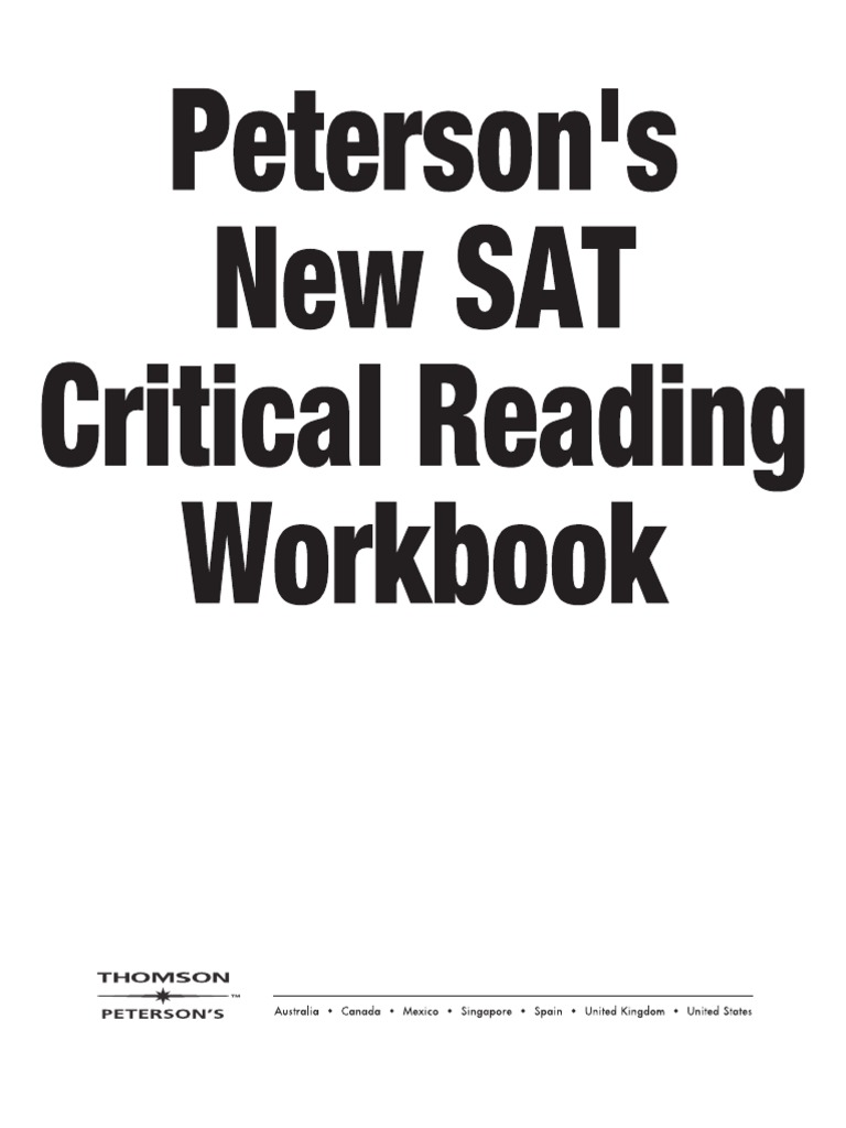 New SAT Critical Reading Workbook | PDF | Sat | Test (Assessment)