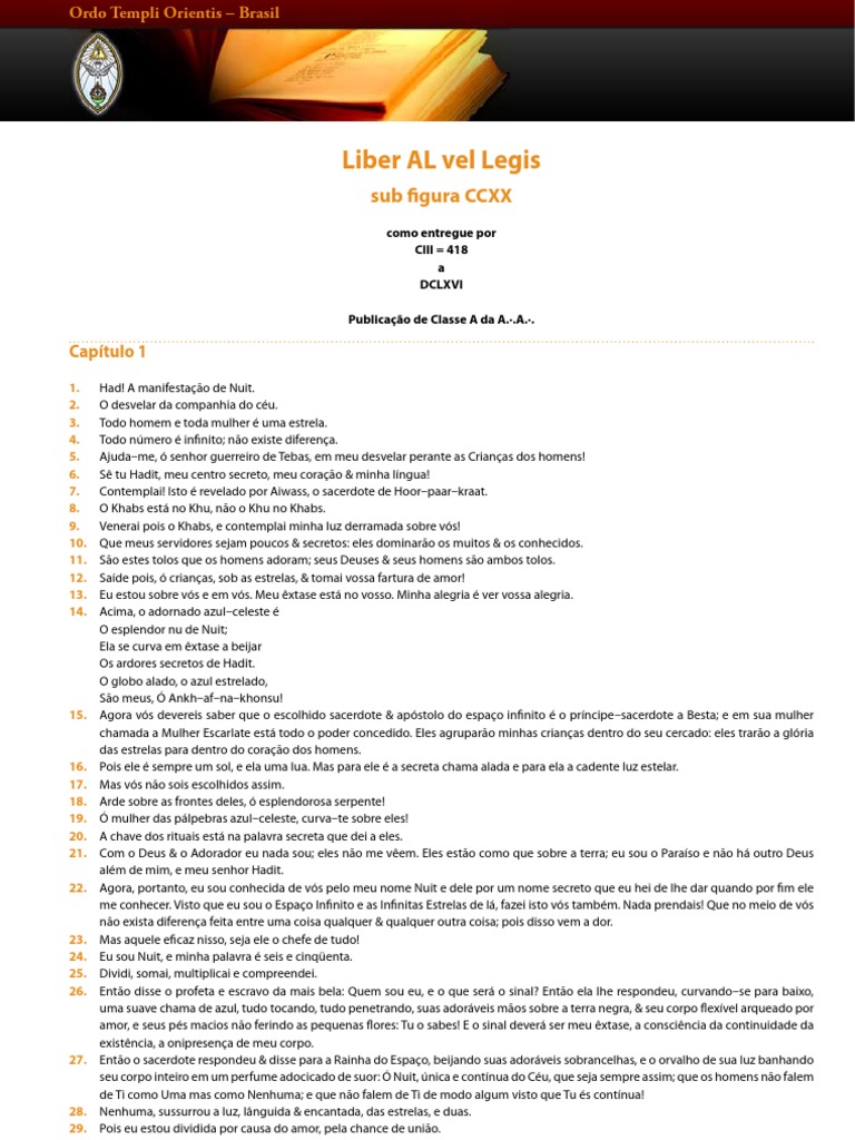 Liber AL vel Legis: Revelações de Nuit e Hadit | PDF