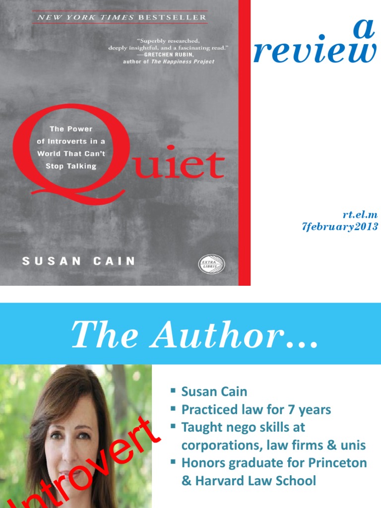 Book Review-Susan Cain - Quiet: The Power of Introverts in The World That Can't Stop Talking ...