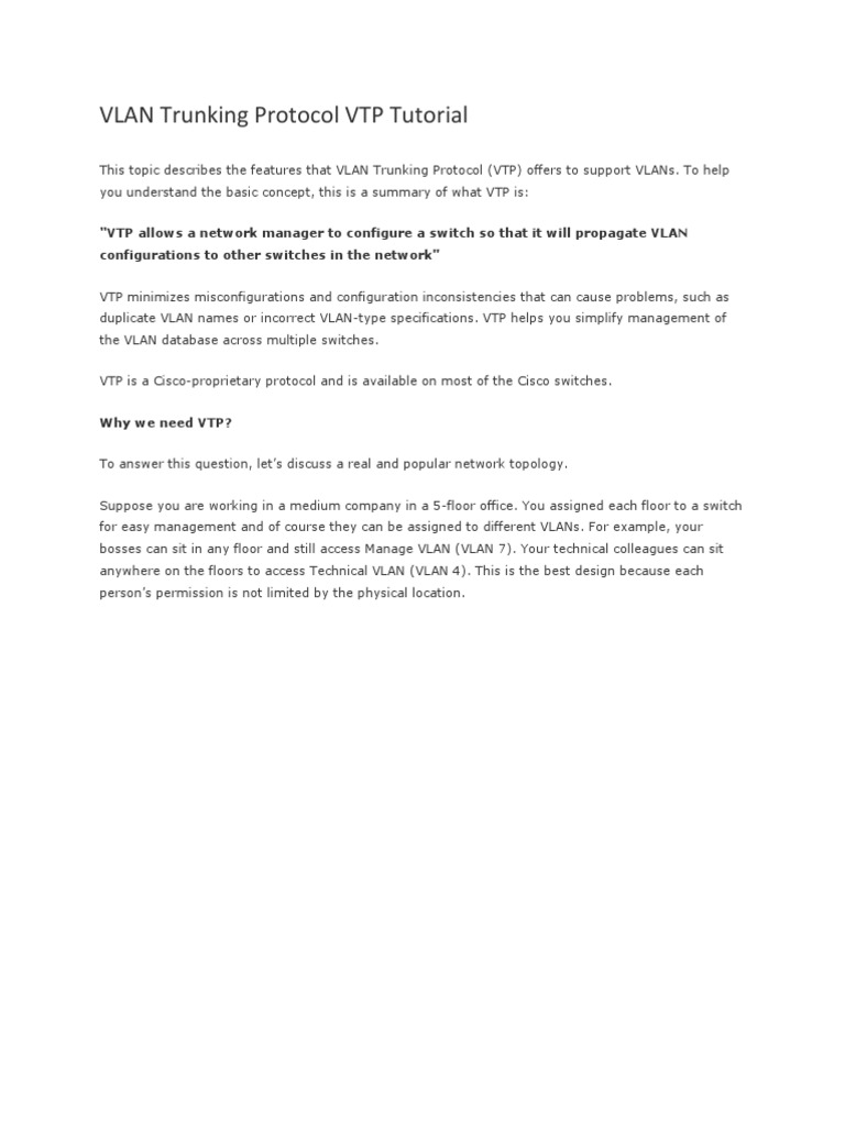 VTP & STP Tutorial | PDF | Network Switch | Computer Networking