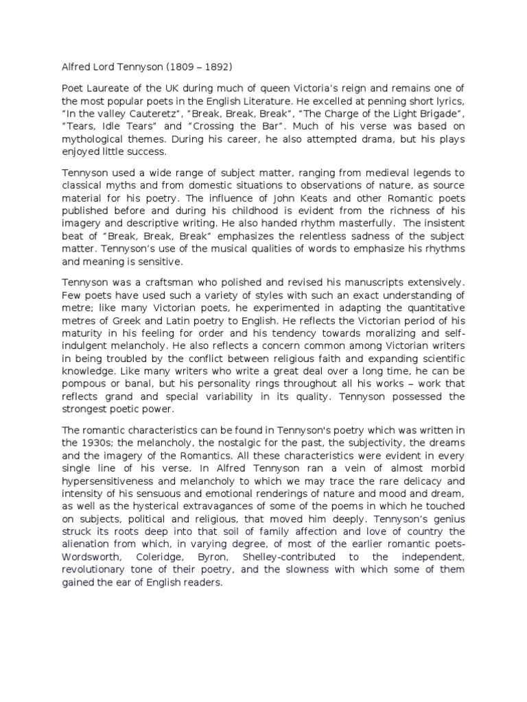 A. Tennyson | PDF | Poetry