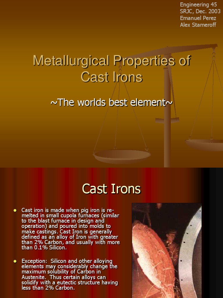 Metallurgical Properties of Cast Irons | PDF | Cast Iron | Iron