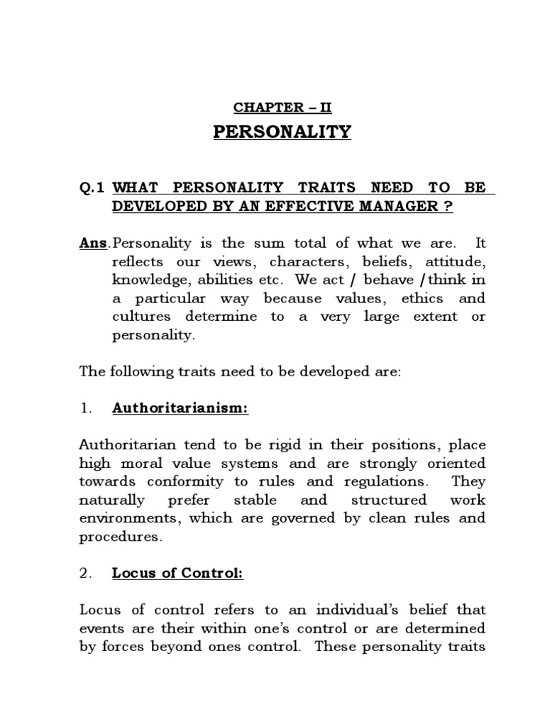 Chapter 2 Personality | PDF | Heredity | Courage