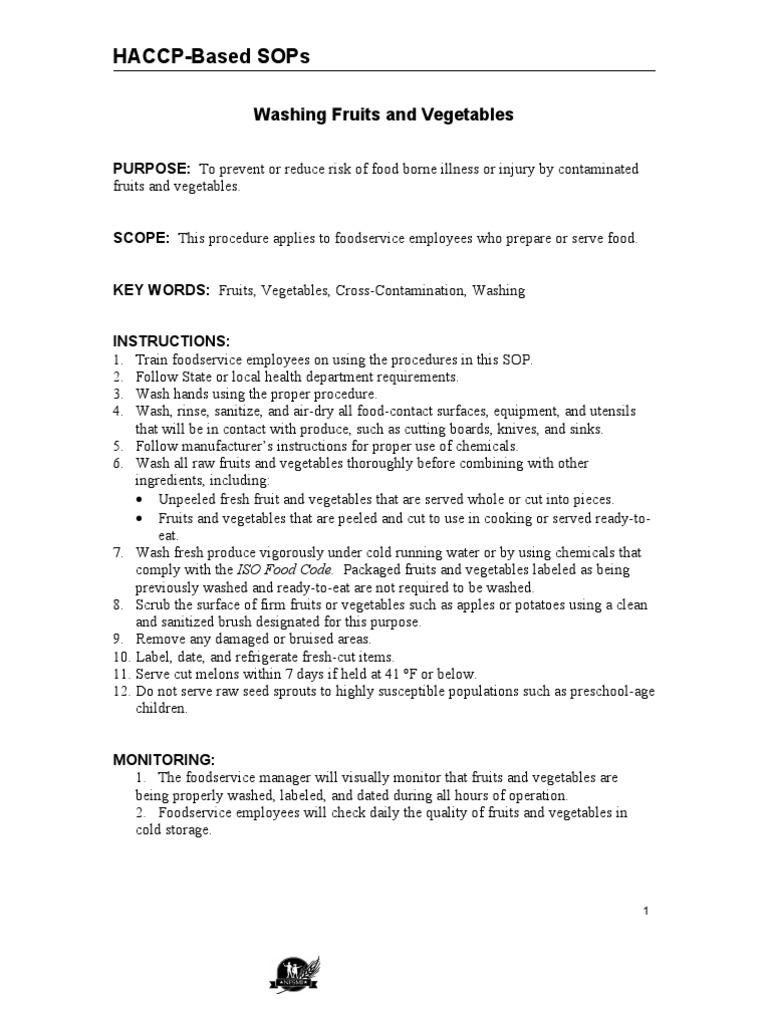Washing Fruits and Vegetables | Download Free PDF | Vegetables | Fruit