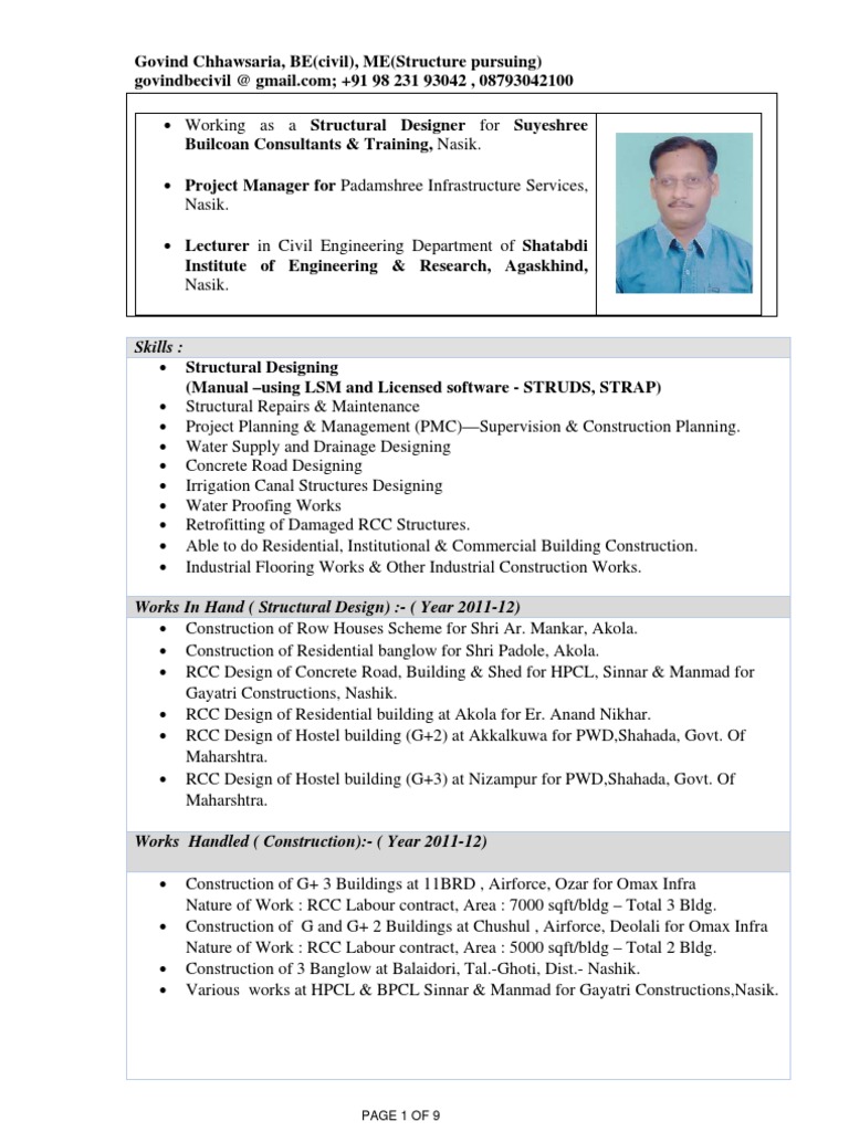 CV Govind | PDF | Civil Engineering | Engineering