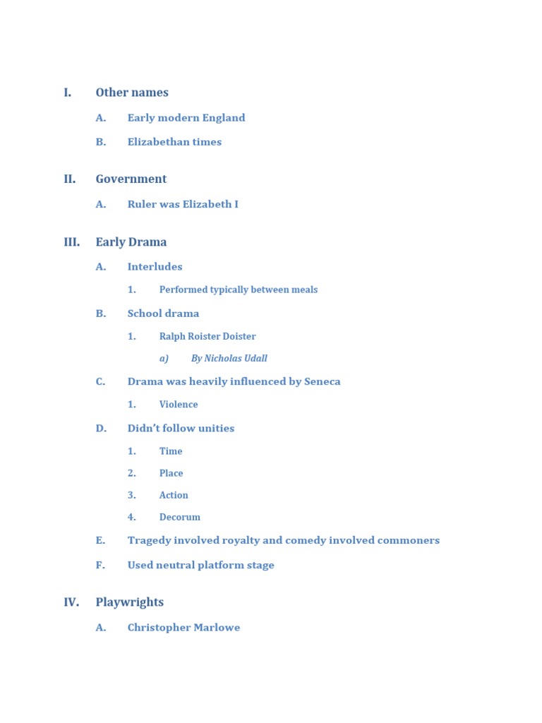 Intro To Theater English Renaissance | PDF | History
