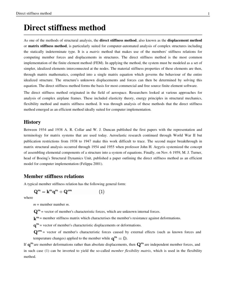 Direct Stiffness Method | PDF | Classical Mechanics | Analysis