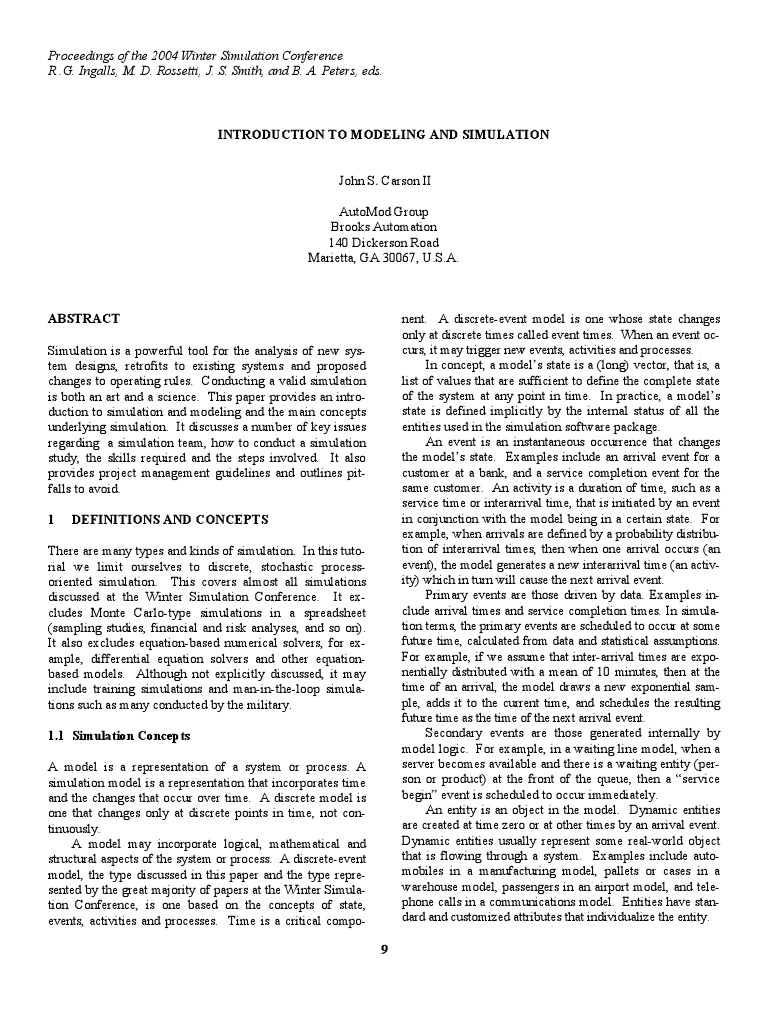 Introduction To Modeling and Simulation | PDF | Conceptual Model | Intelligence Analysis