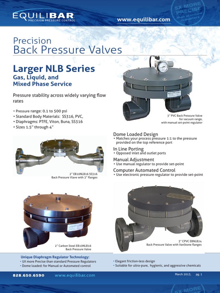 NLB Back Pressure Valves Brochure 032613 | PDF | Valve | Pressure