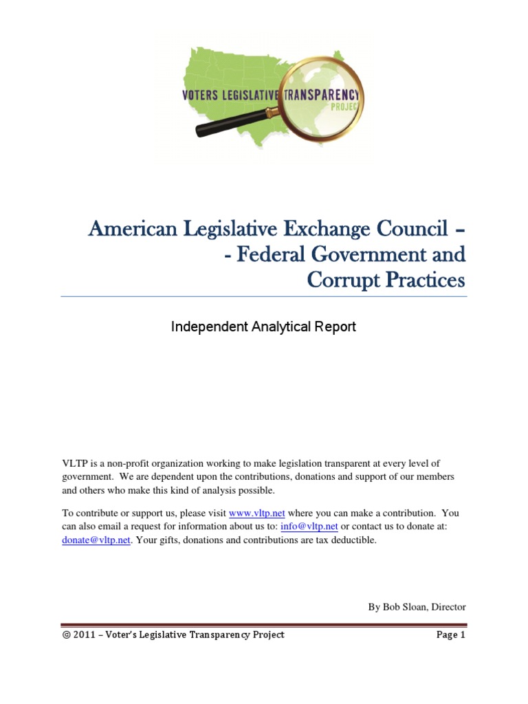 American Legislative Exchange Council - Federal Government and Corrupt ...