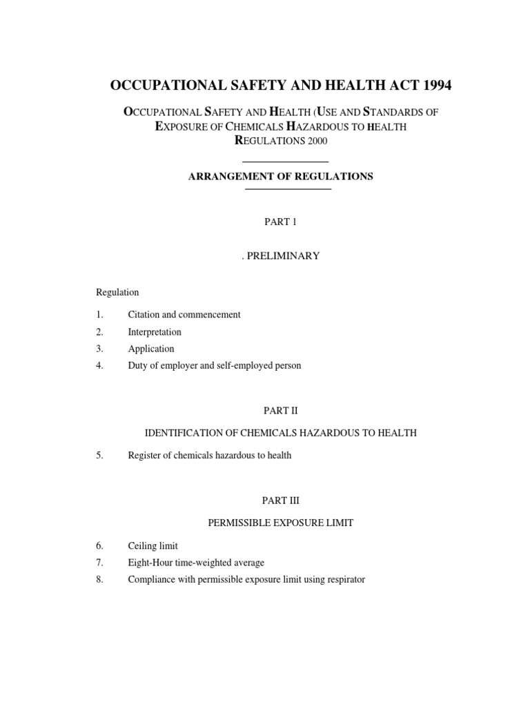 Usechh 2000 Reg | PDF | Personal Protective Equipment | Occupational ...