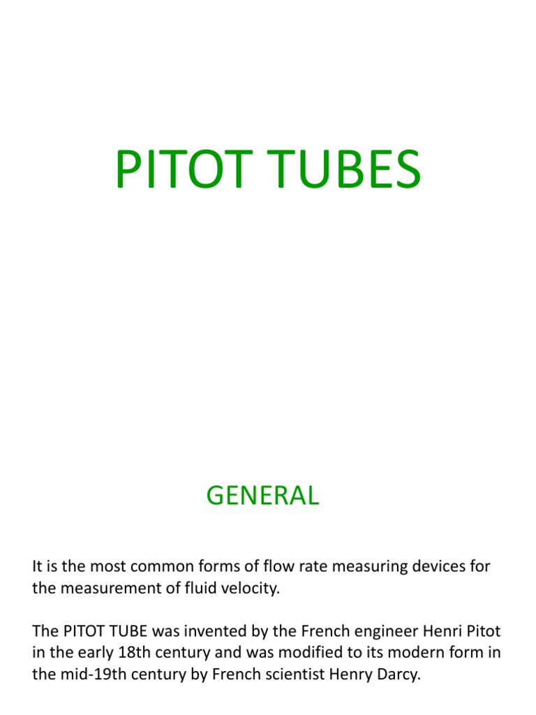 Pitot Tubes | PDF | Pressure | Fluid Dynamics