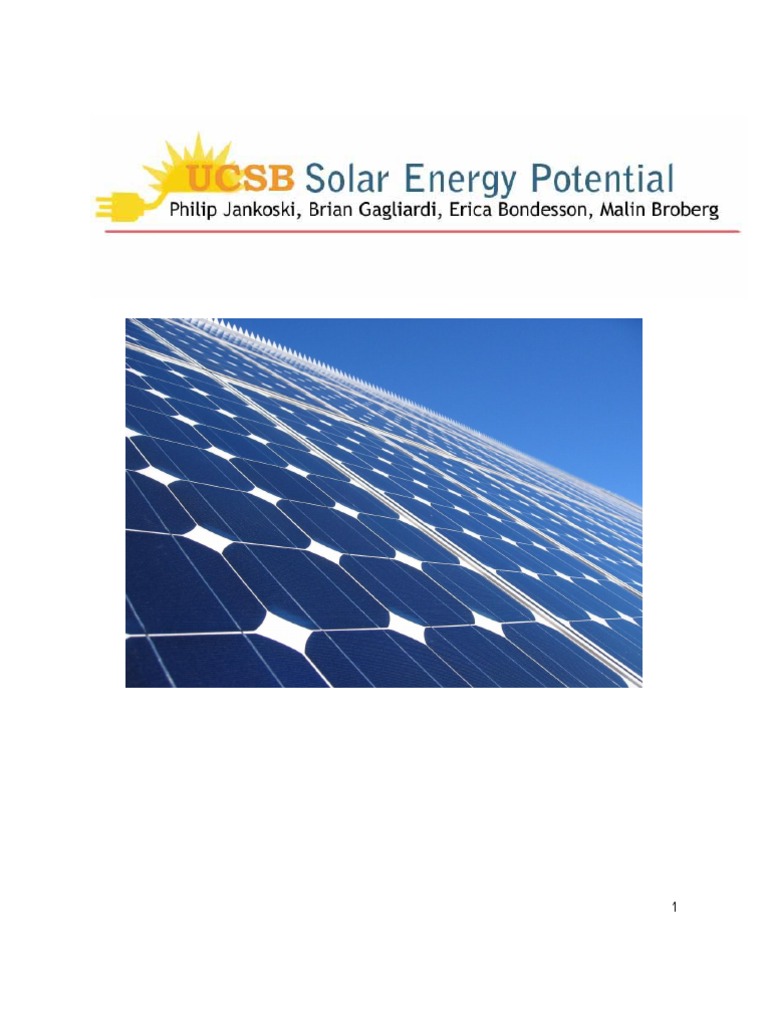 UCSB Solar Potential Map | Photovoltaics | Photovoltaic System
