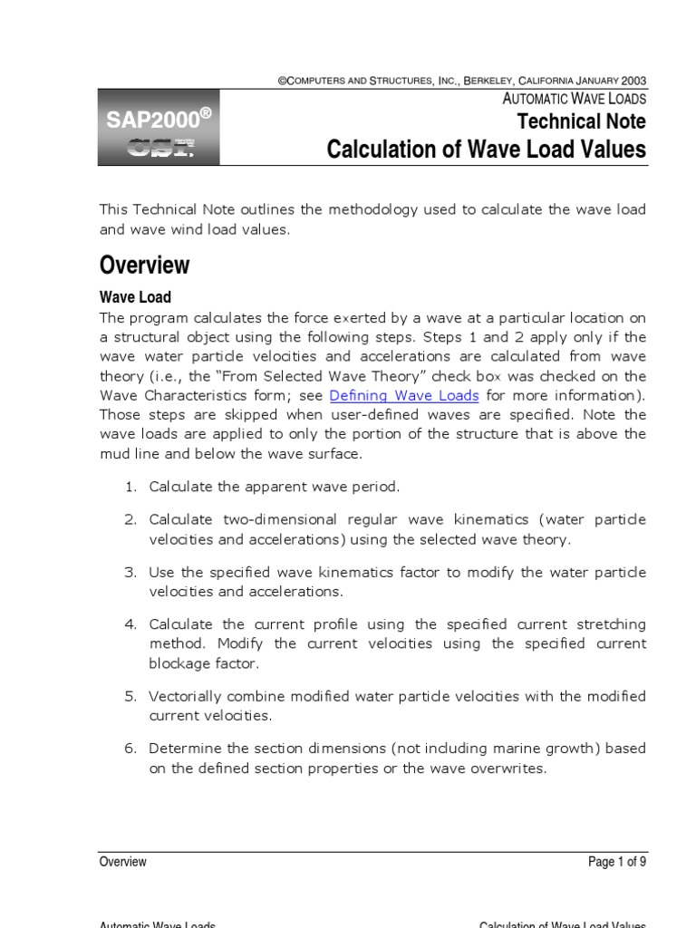 Wave Calculations | PDF
